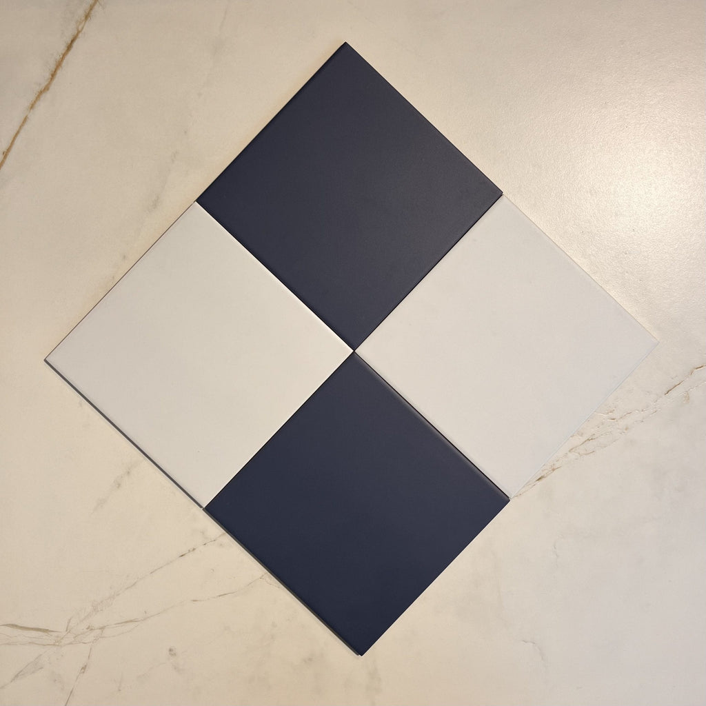 Victorian Patrona Ocean Blue & Old White Chequer Porcelain – Terzetto ...